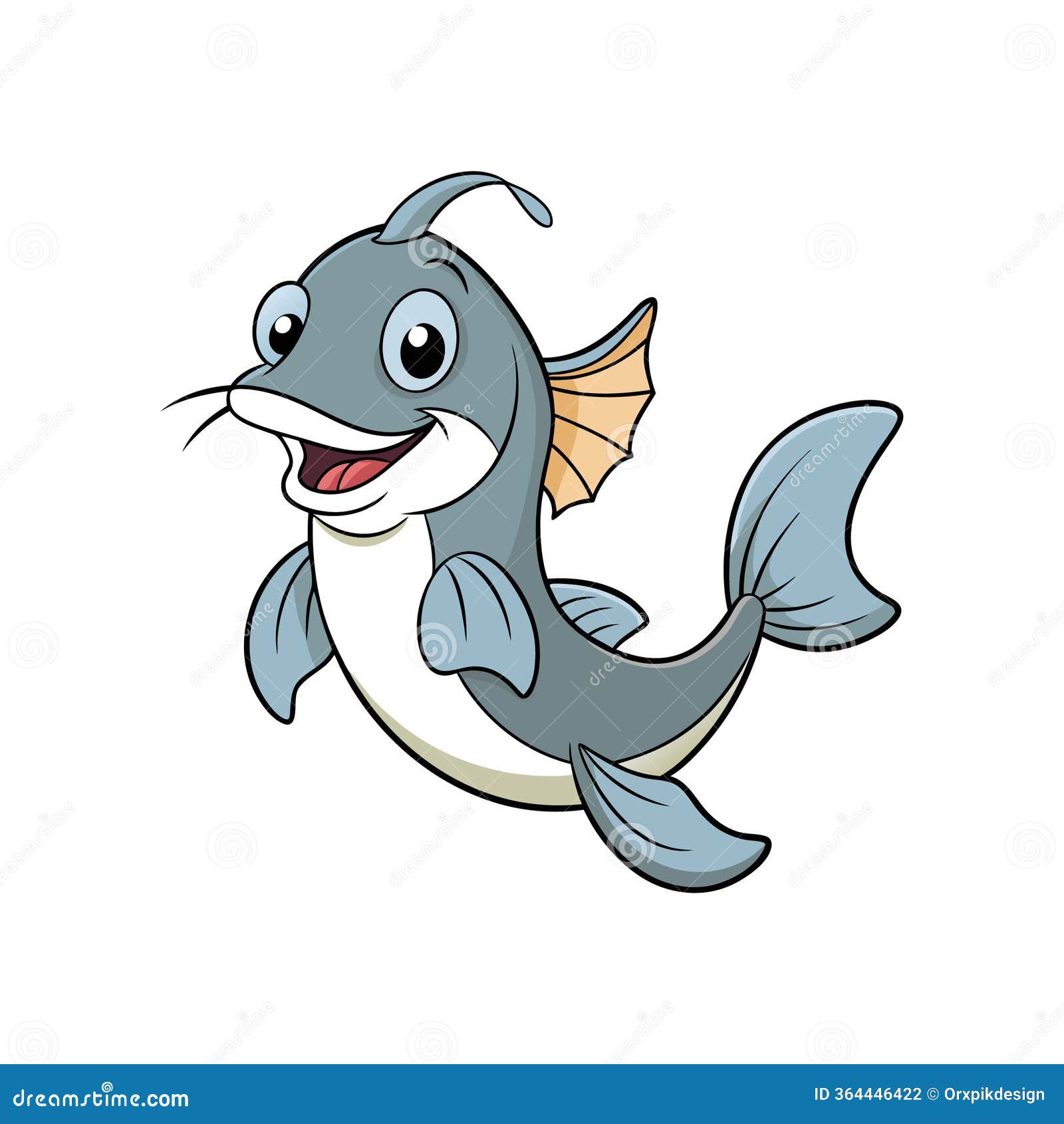 Catfish Illustration With Pastel Background Colors | CartoonDealer.com ...