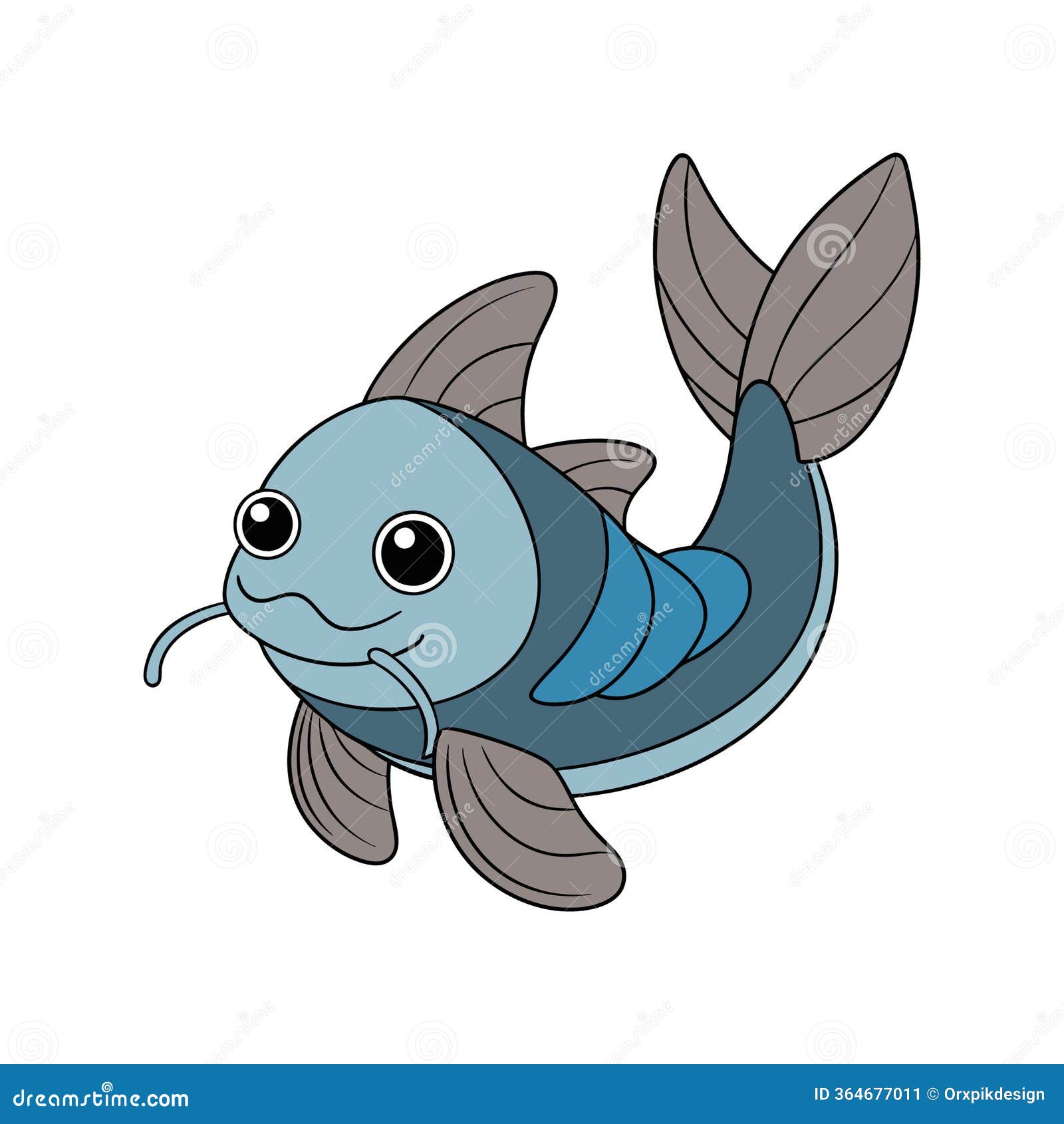 Catfish Illustration With Pastel Background Colors | CartoonDealer.com ...