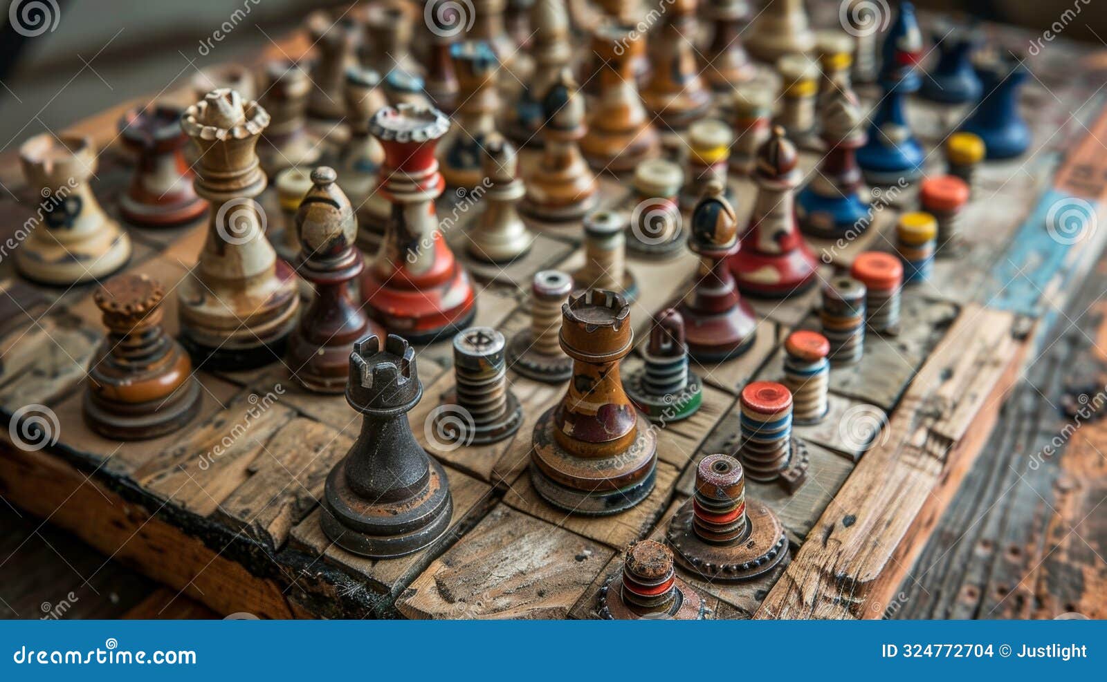 A Unique Chess Set Made Entirely from Recycled Materials with Each ...