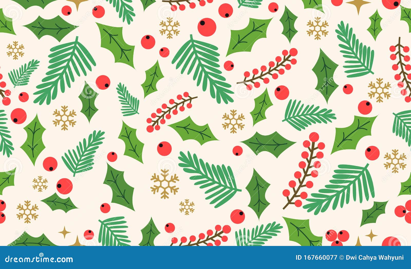 Unique Christmas Leaf Pattern Background, with Beautiful Leaf Flower ...