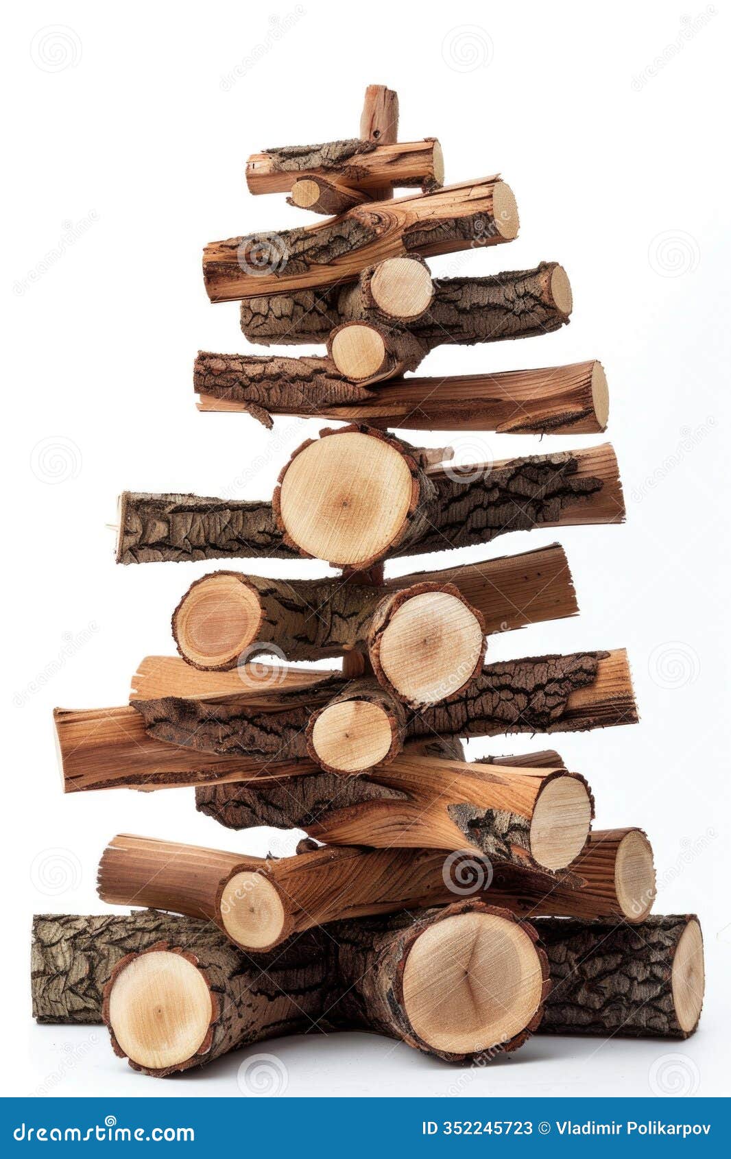 A Unique Christmas Tree Made Out of Logs, Perfect for Holiday Designs ...