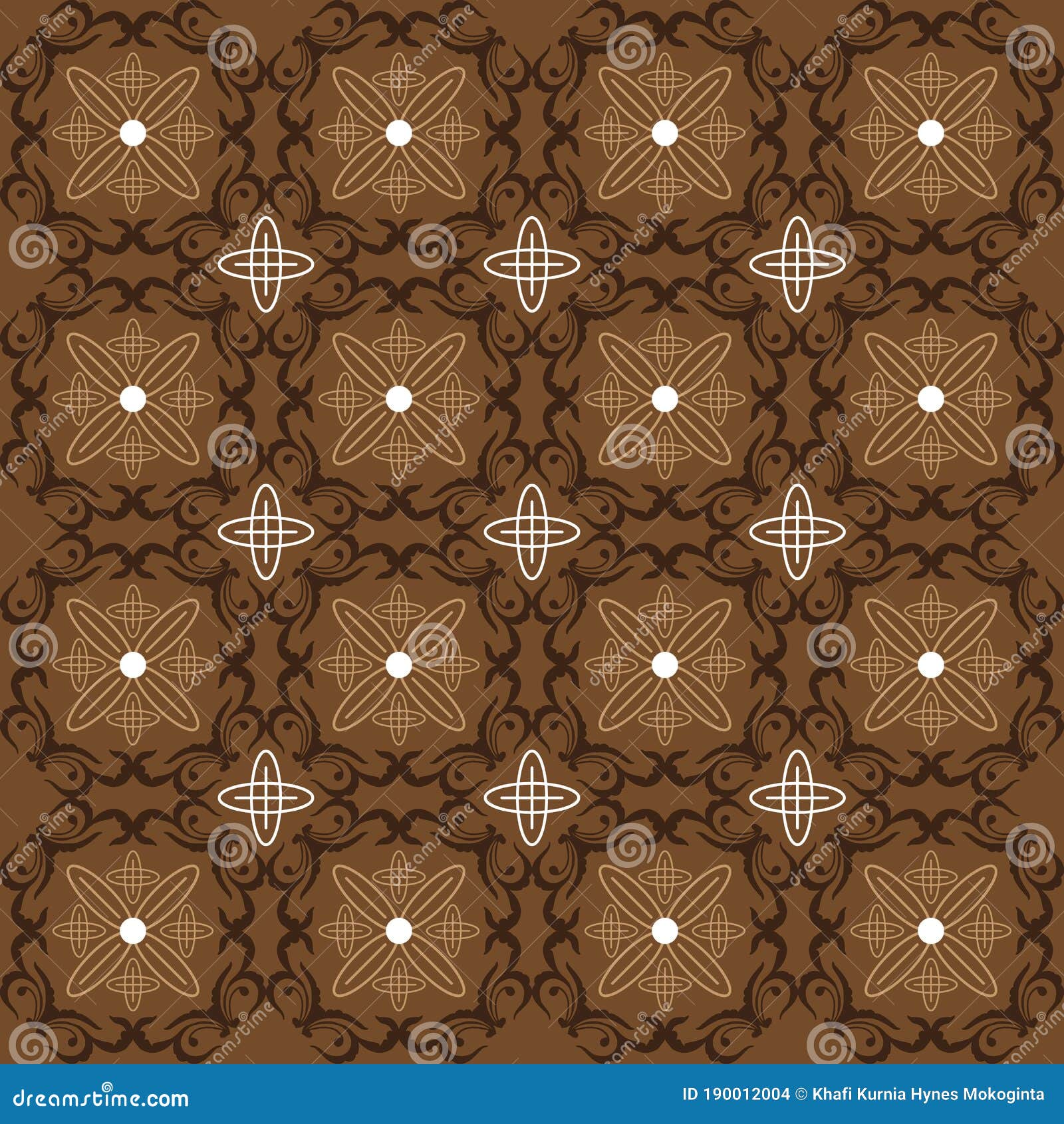 Unique Circle Design on Jogja Batik with Modern Dark Brown Color Stock ...