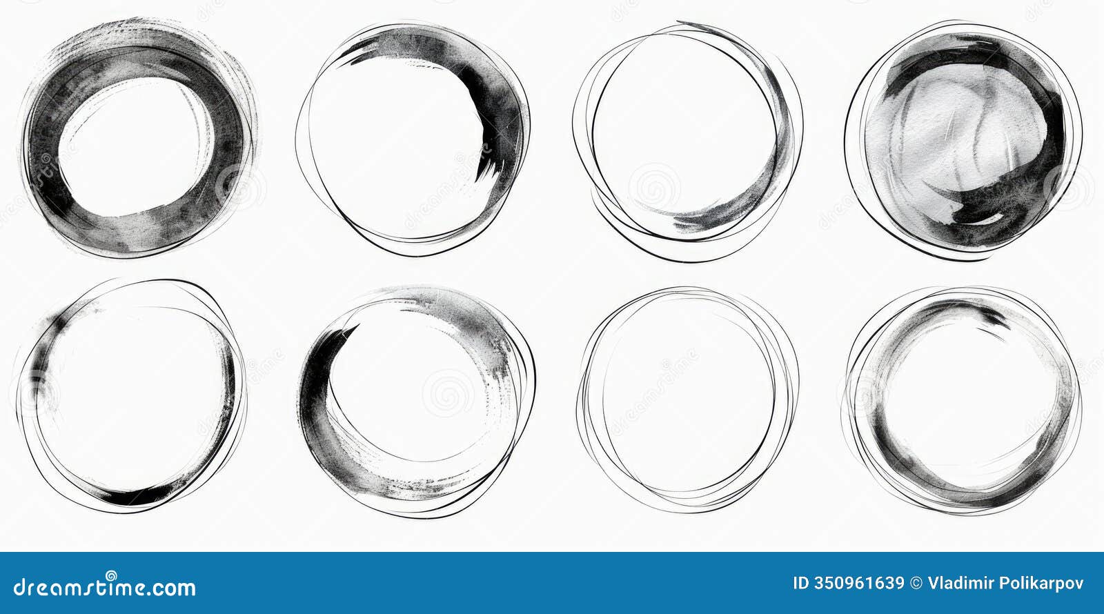 Unique Circle Drawing with Different Shapes. Perfect for Design ...