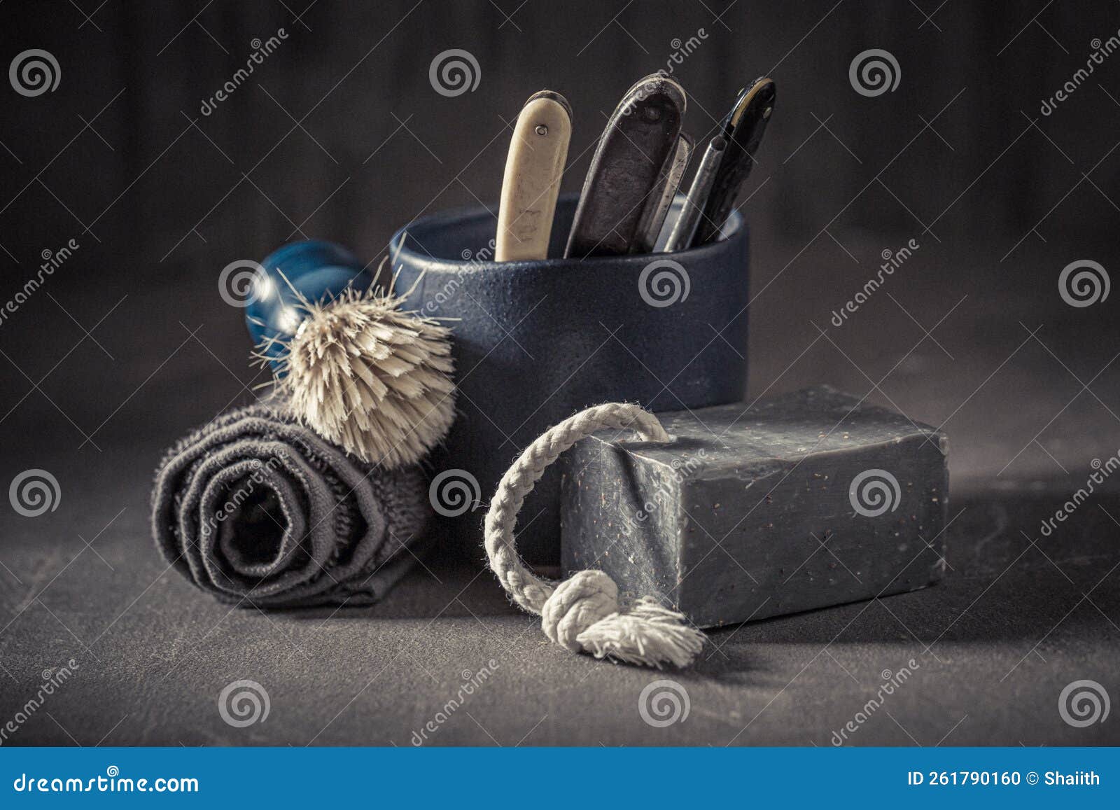 Unique and Classic Shave Set with Razor and Brush Stock Photo - Image ...