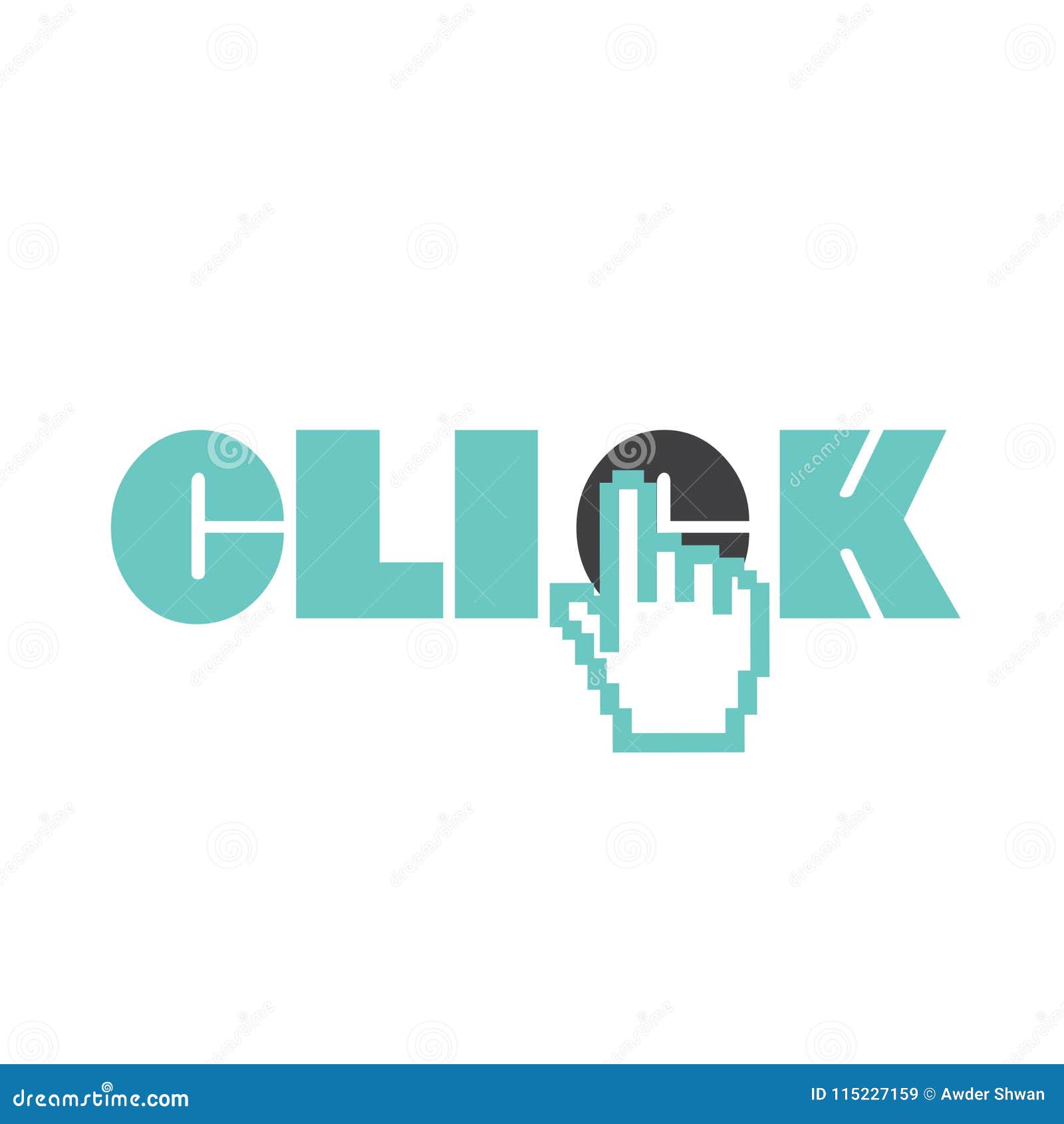 Click hand pointer logo stock illustration. Illustration of hand ...