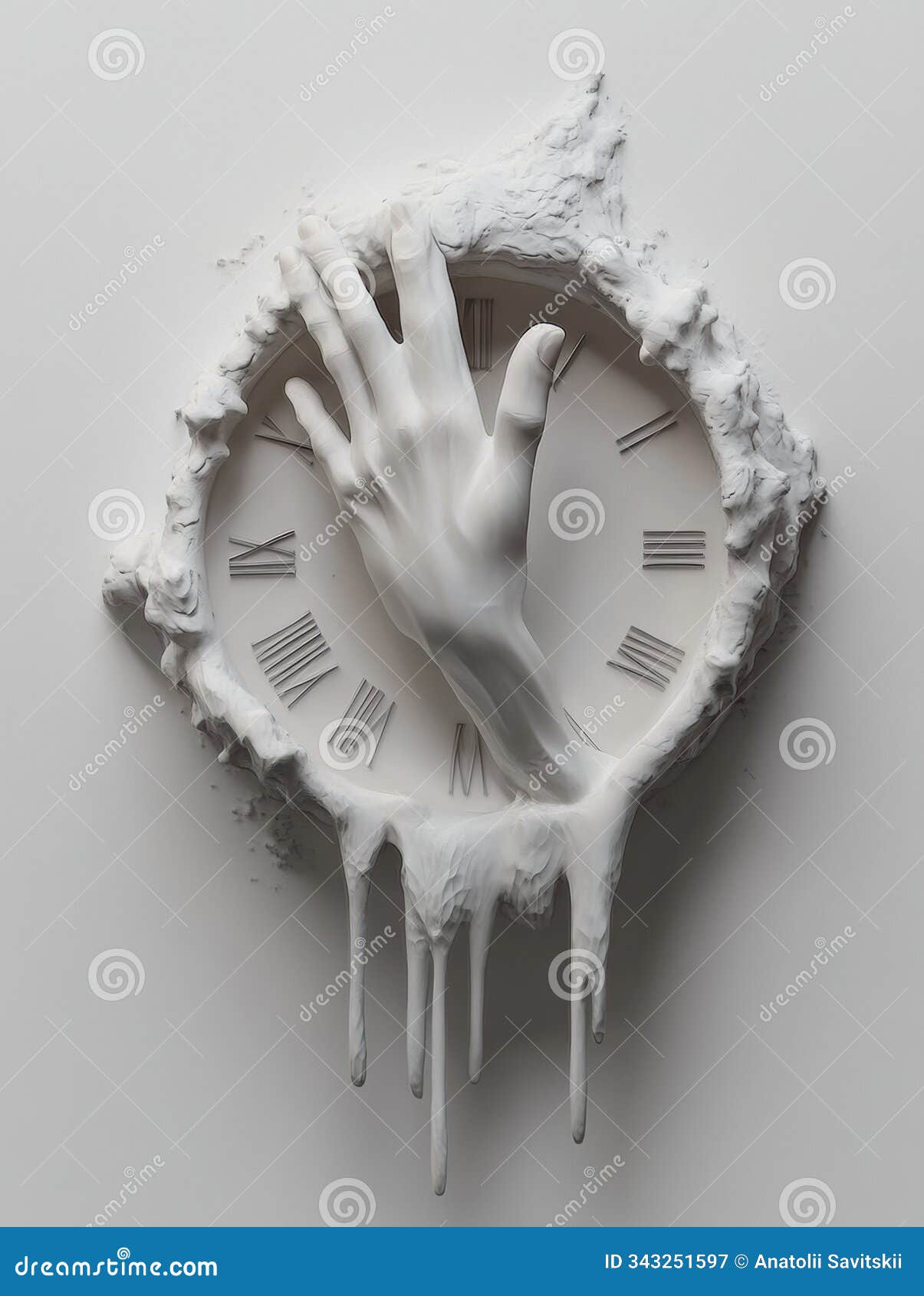 A Unique Clock Features Melting Hands with a Hand Protruding ...