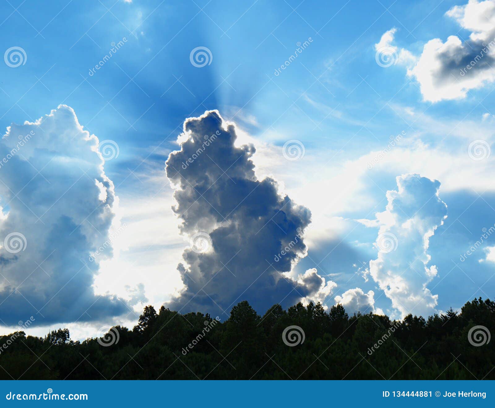 Sunlight Streaming through a Cloud. Stock Image - Image of weather ...