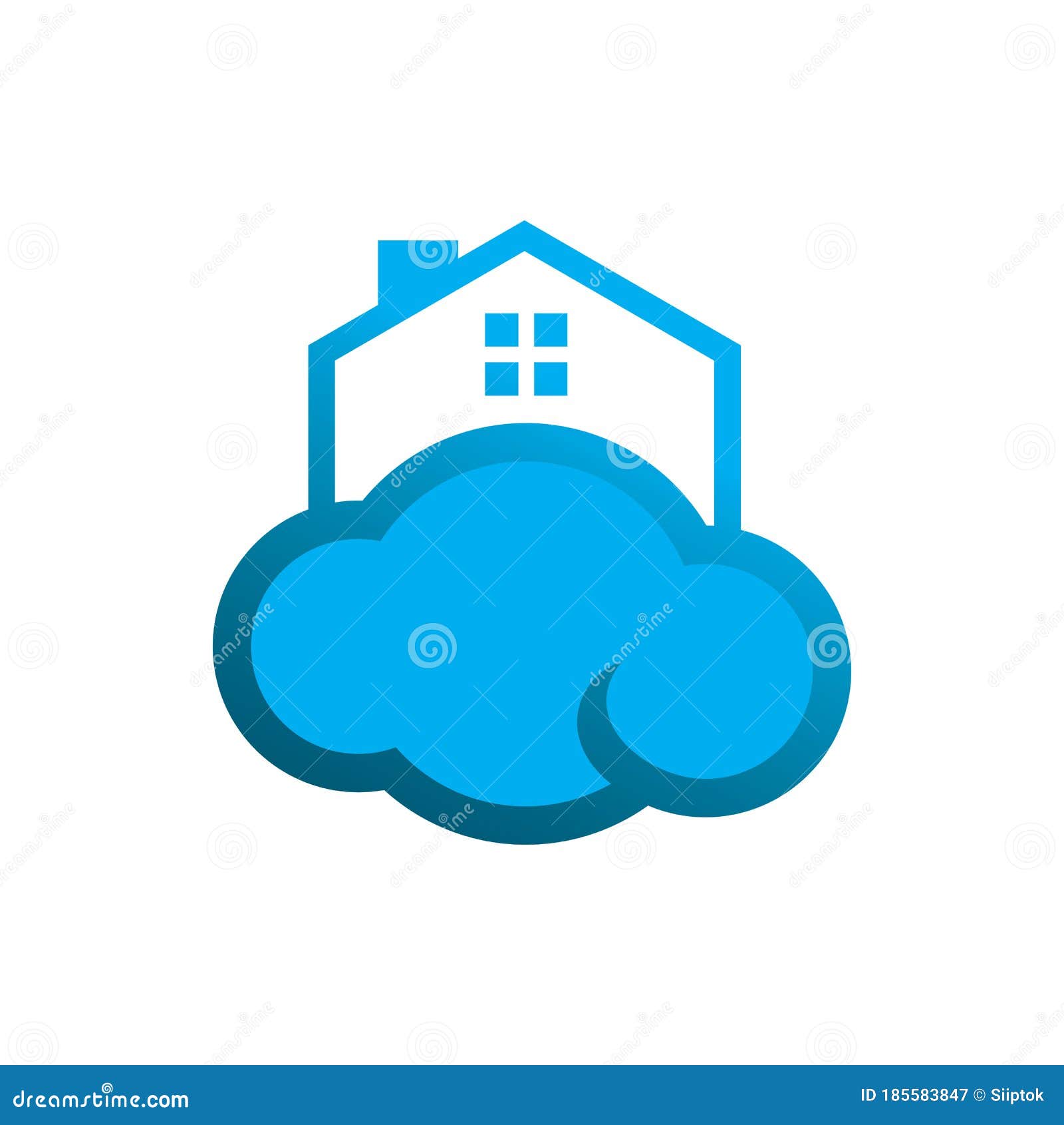 Blue Color Shape Housing Cloud Logo Design Stock Illustration - Illustration of housing, icon ...