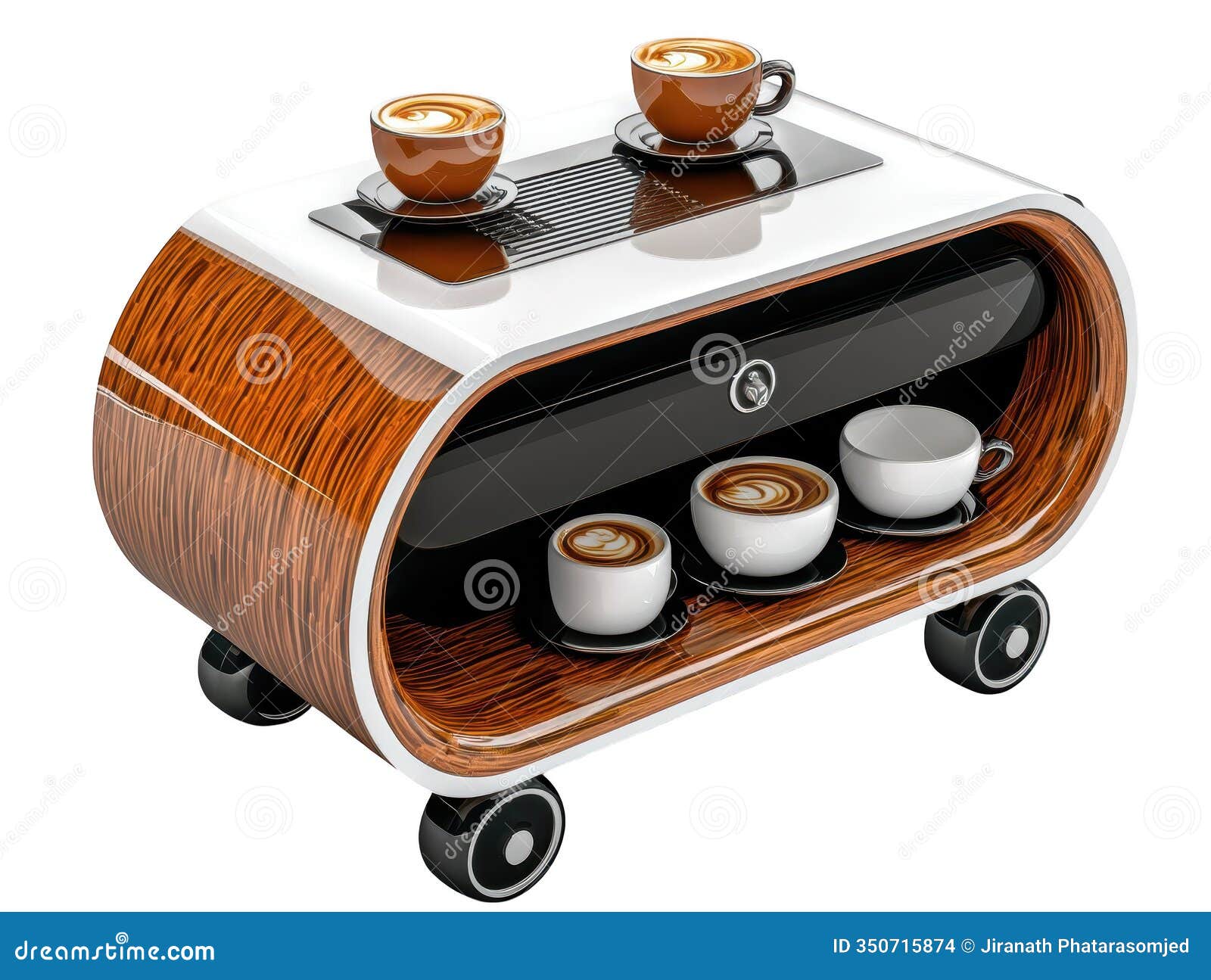 Unique Coffee Cart with Wheels, Featuring Stylish Design and ...