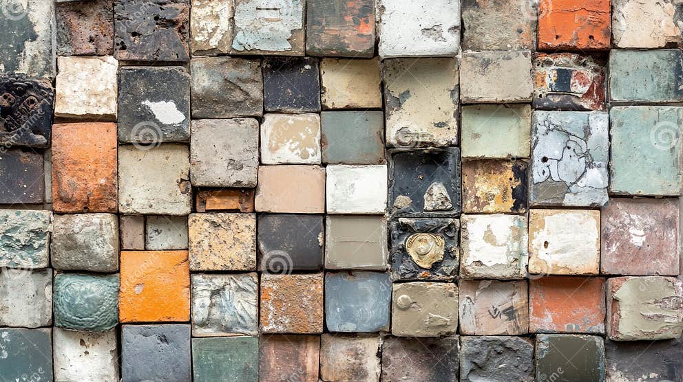 Unique Collage of Reclaimed Bricks for Interior Design Showcasing ...