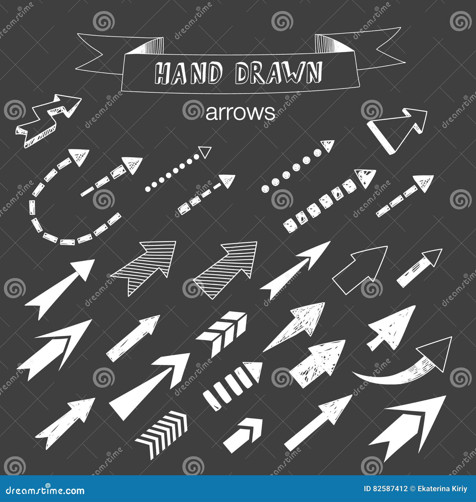 Unique Collection Of Hand Drawn Arrows. Vector Illustration ...