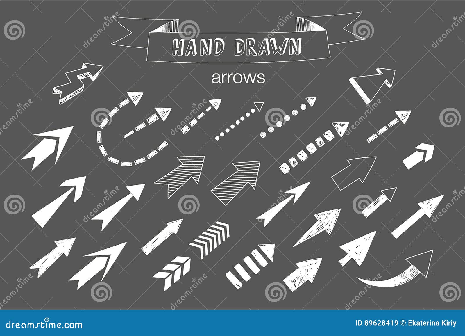 Unique Collection of Hand Drawn Arrows. Stock Vector - Illustration of ...