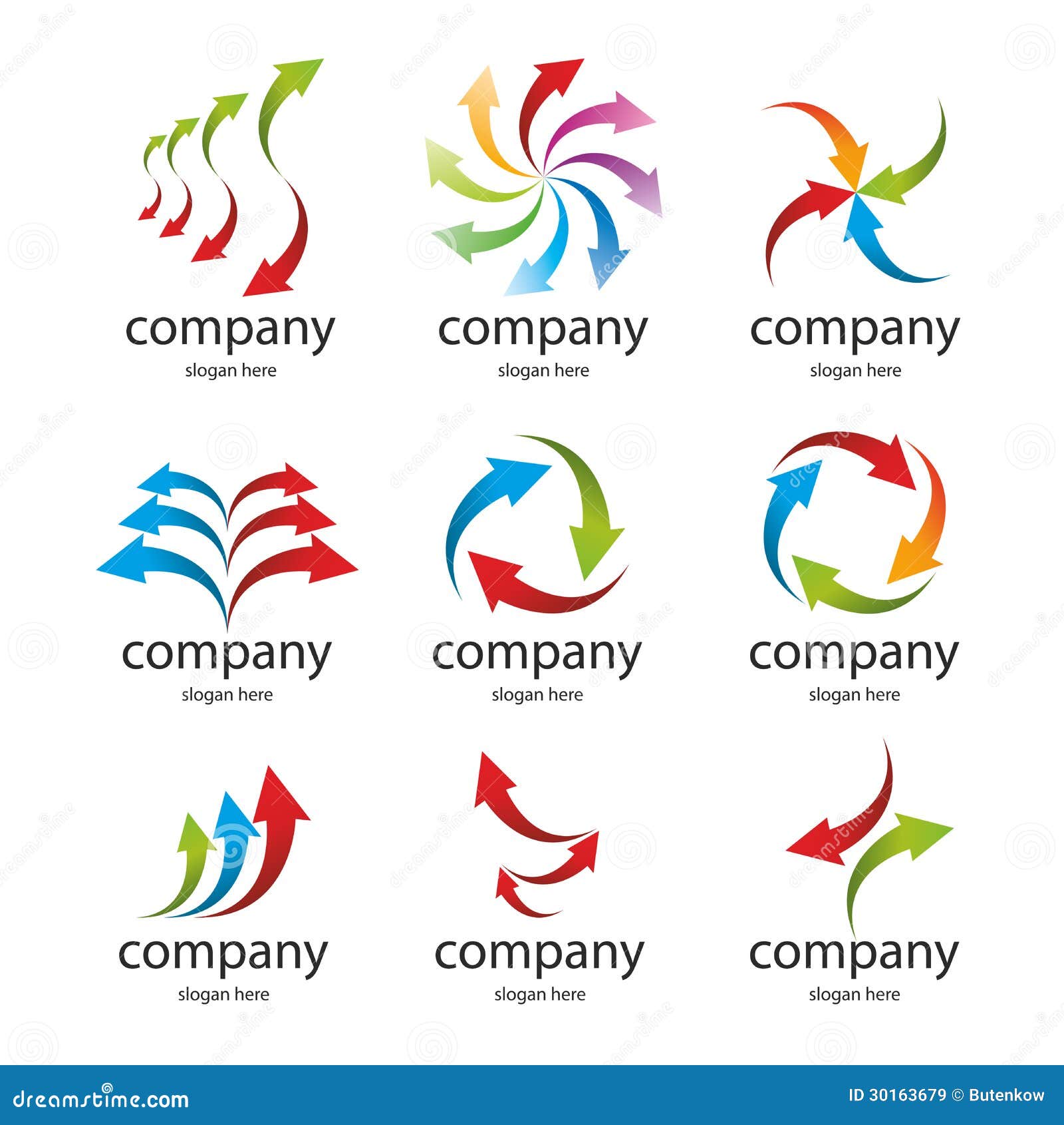 Logo colored arrows stock vector. Illustration of direction - 30163679