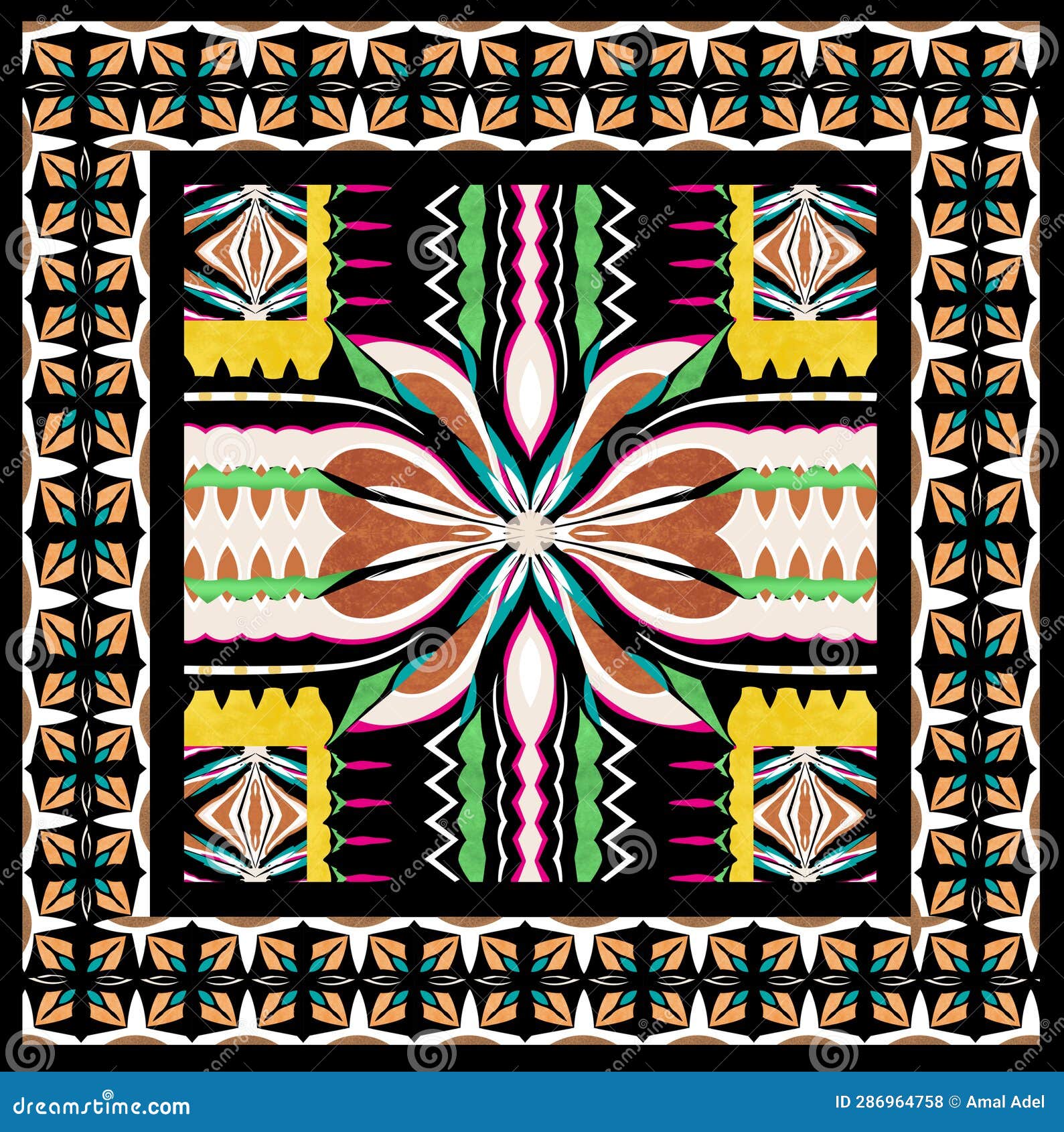 Colored Lines Mixed with Colored Shapes Make Repeated Pattern for ...