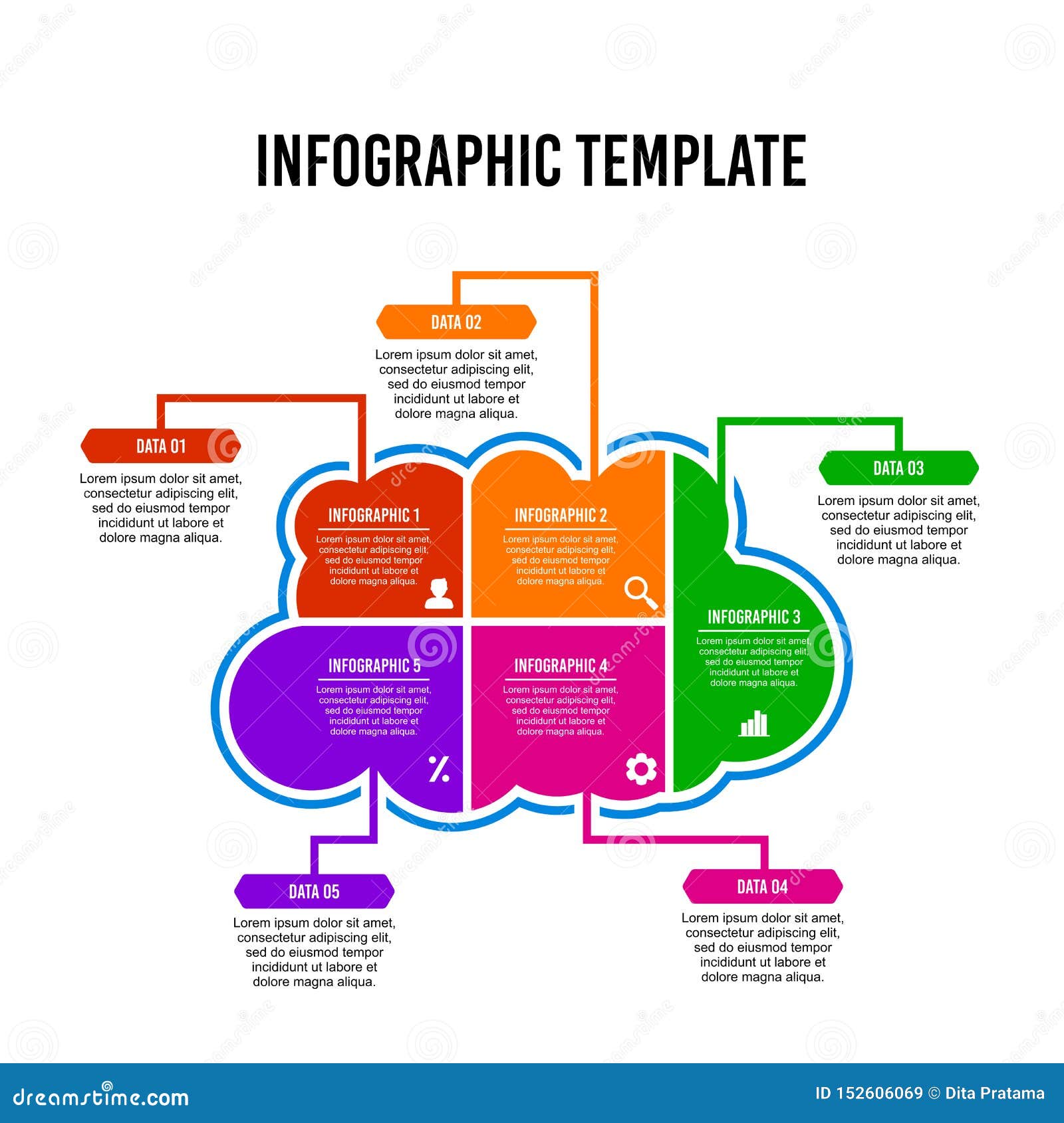 Colorful Cloud Infographic Design Template Stock Illustration ...