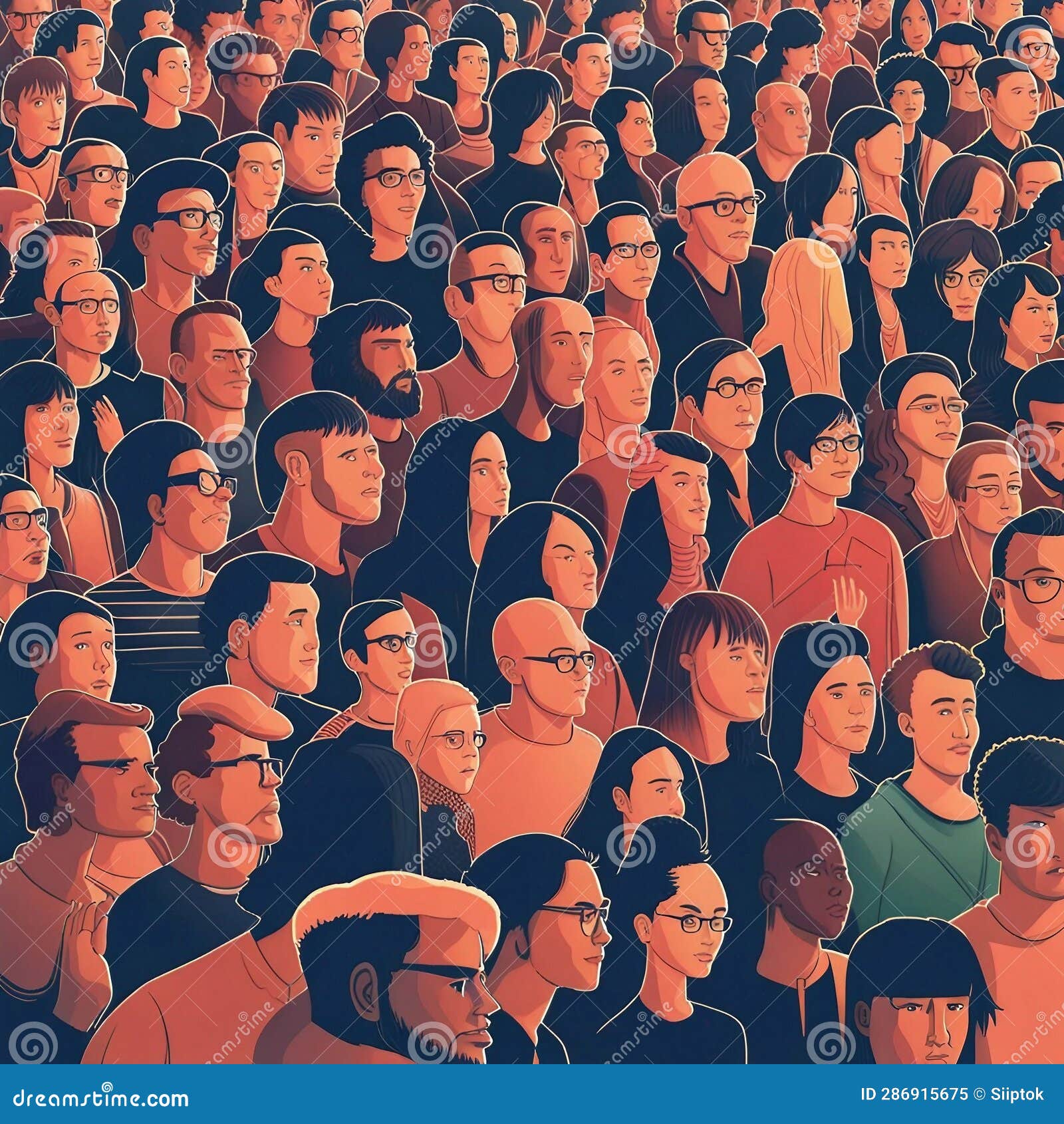 Colorful Crowd People Illustration Background Stock Illustration ...