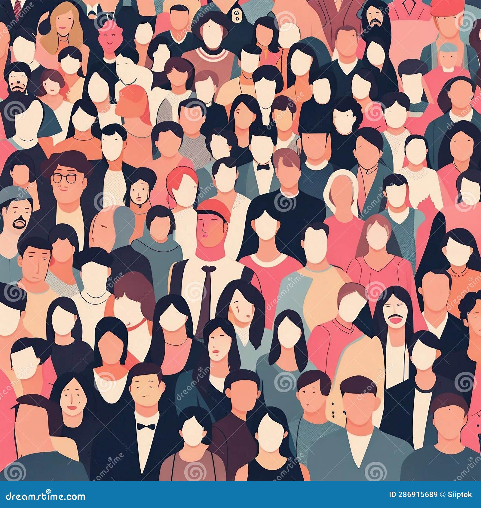 Colorful Crowd People Illustration Background Stock Illustration ...