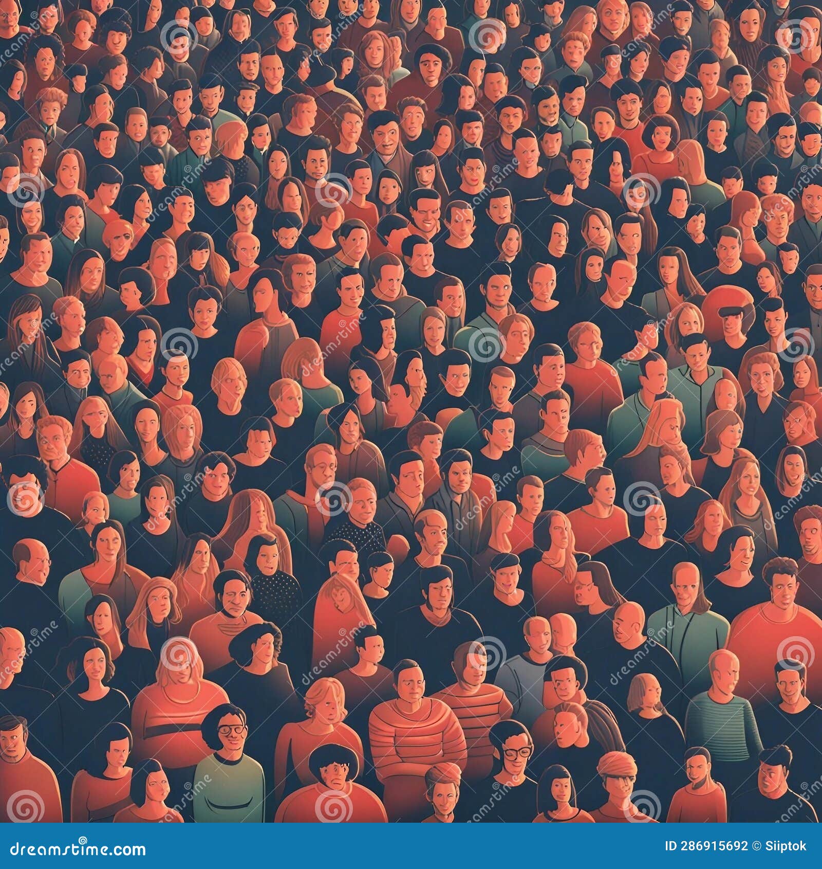 Colorful Crowd People Illustration Background Stock Illustration ...