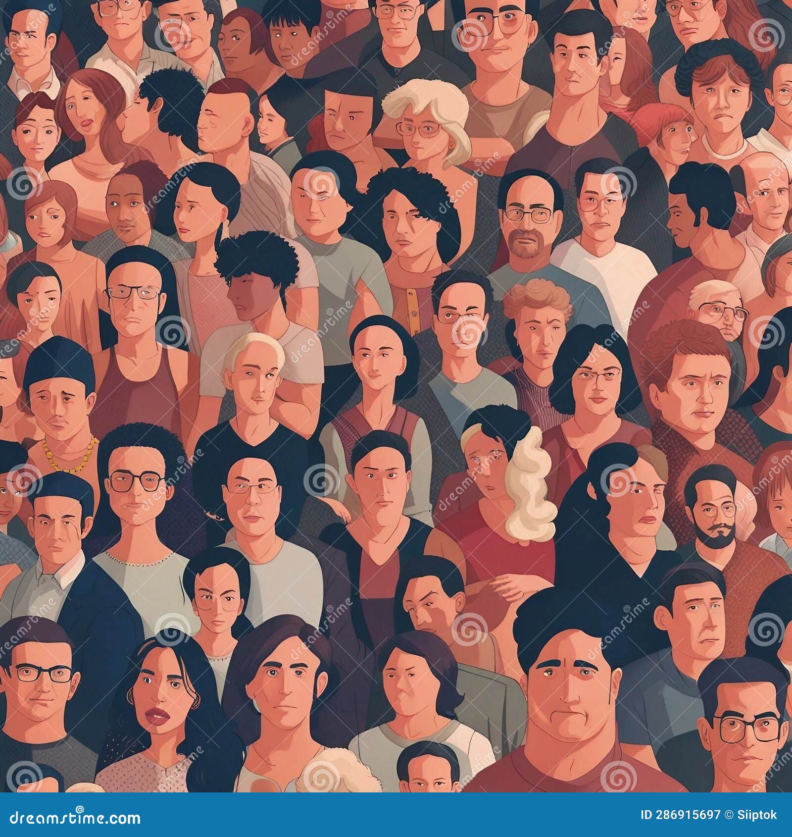 Colorful Crowd People Illustration Background Stock Illustration ...