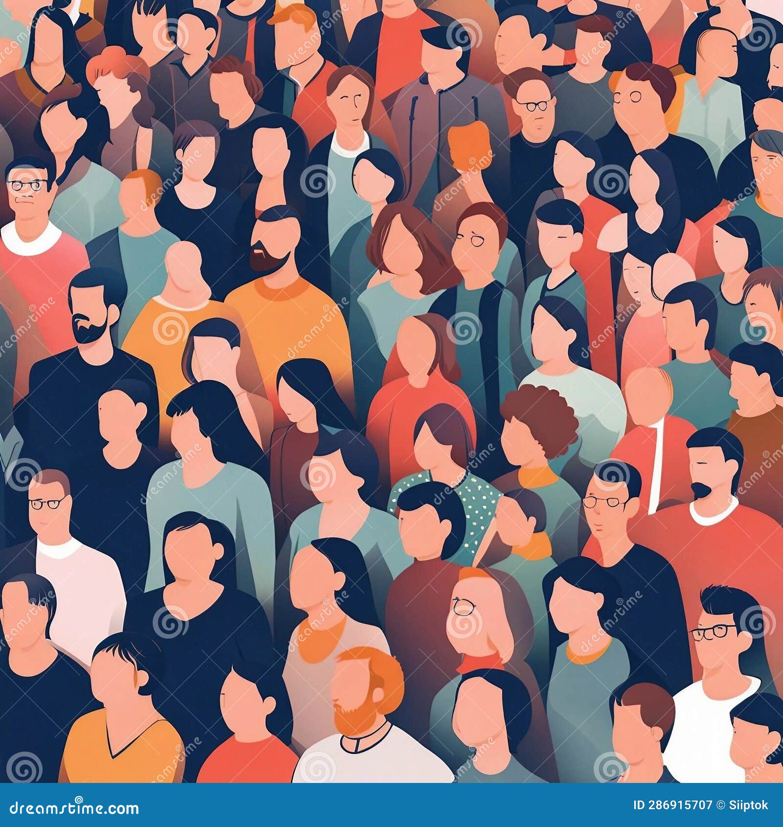 Colorful Crowd People Illustration Background Stock Illustration ...