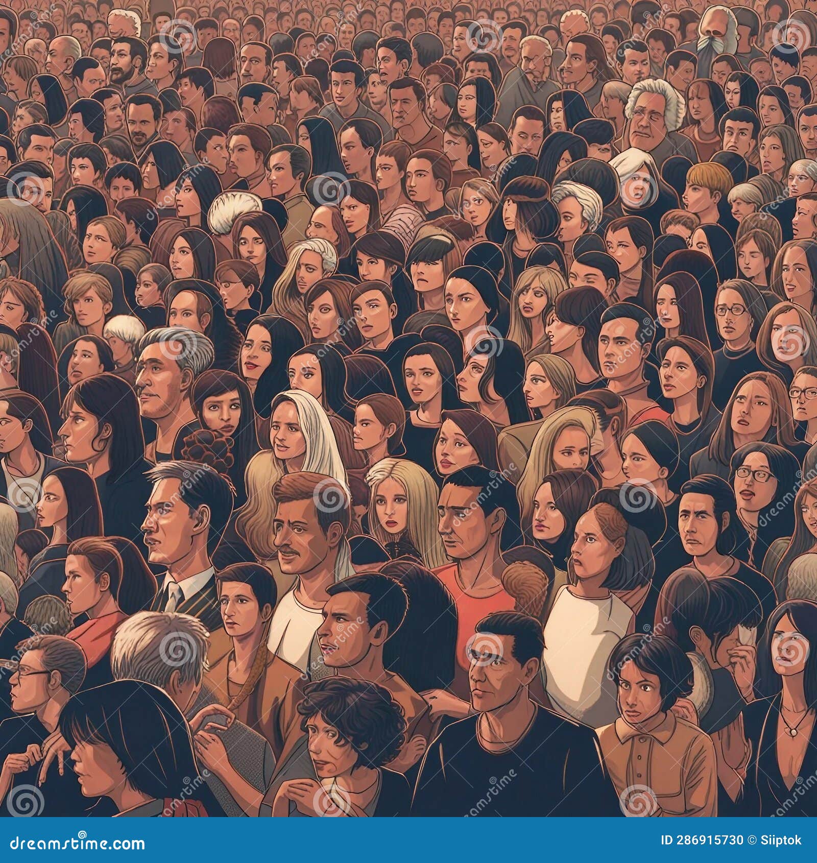 Colorful Crowd People Illustration Background Stock Illustration ...