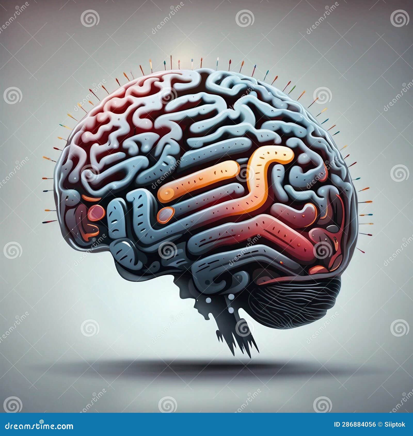 Structure Of The Brain Neuron Cartoon Vector | CartoonDealer.com #210961231