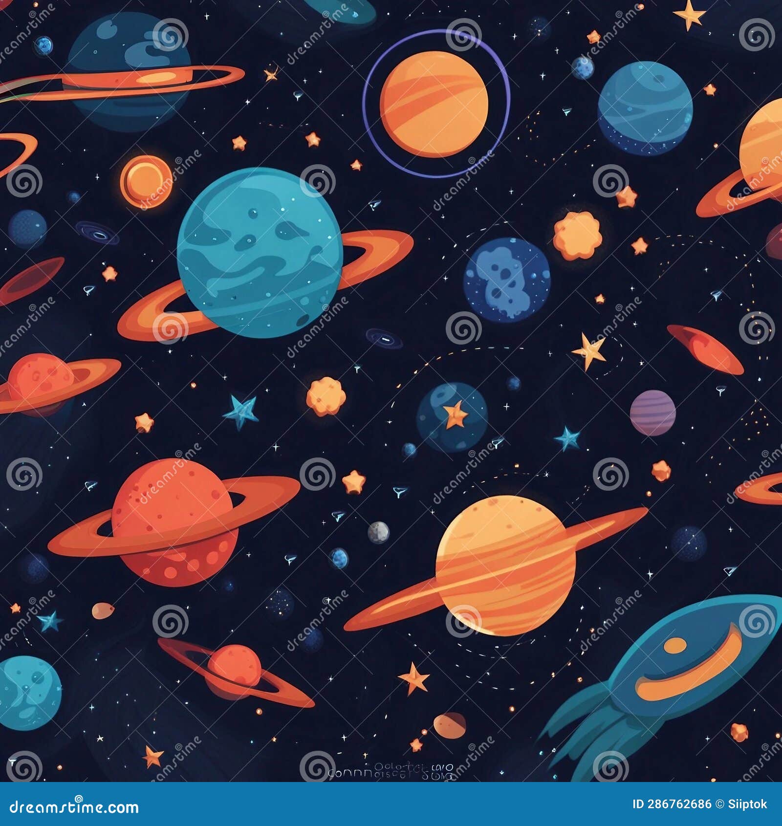 Colorful Star Planet Outer Space Illustration Background Stock ...