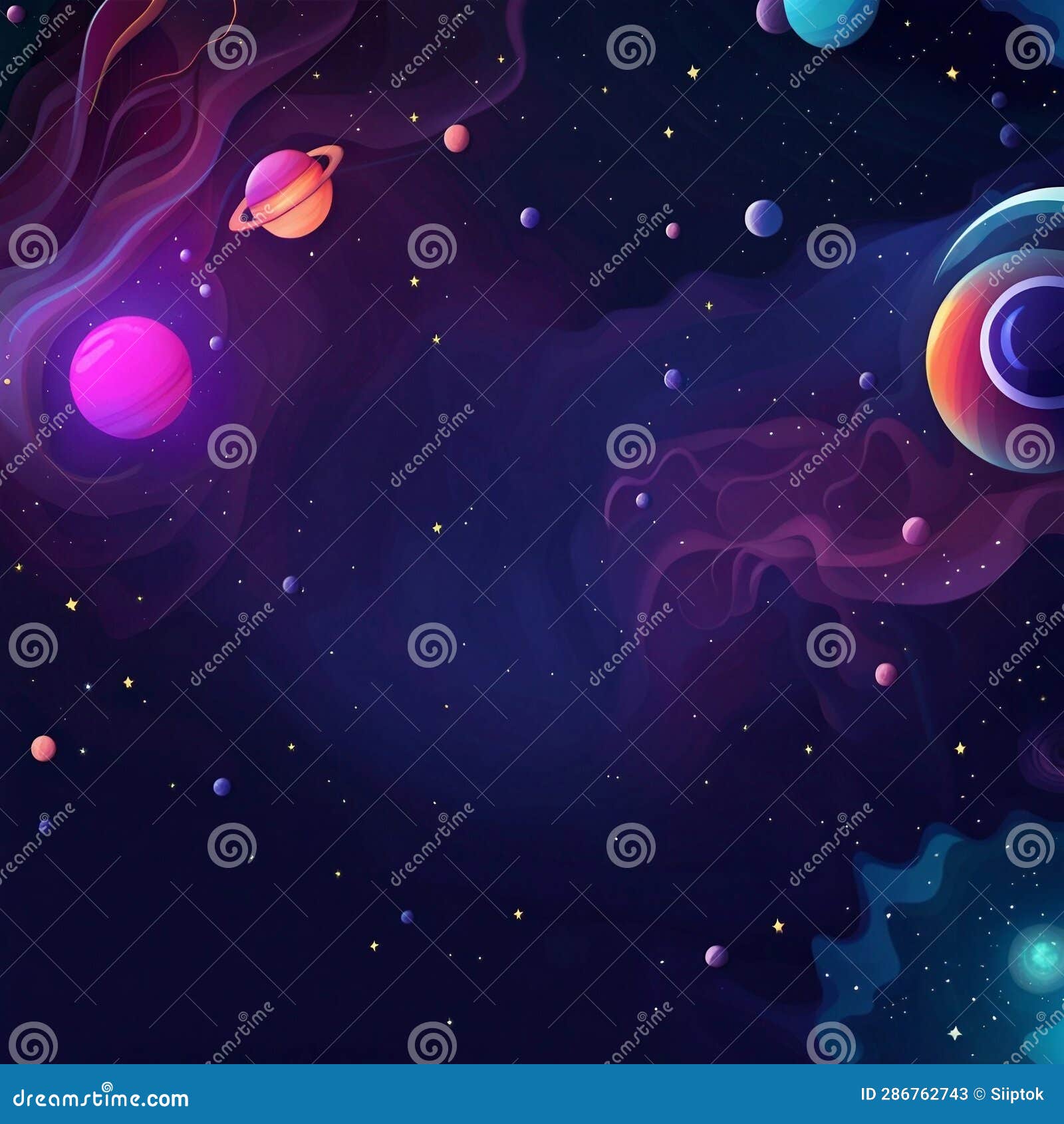 Colorful Star Planet Outer Space Illustration Background Stock ...