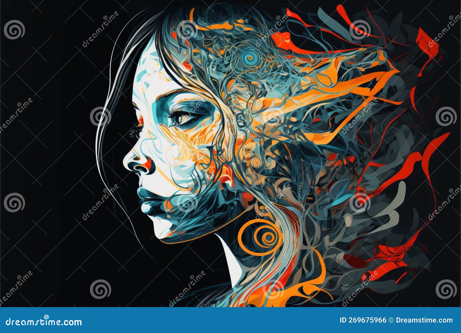 Adaptability Abstract Art (generative AI) Stock Illustration ...
