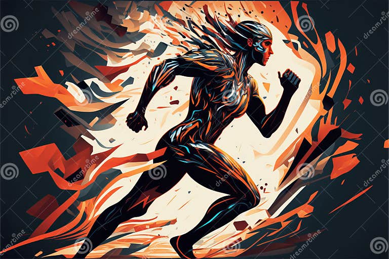 Adaptability Abstract Art (generative AI) Stock Illustration ...