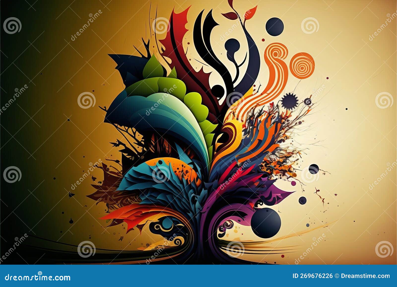 Creativity Abstract Art (generative AI) Stock Illustration ...