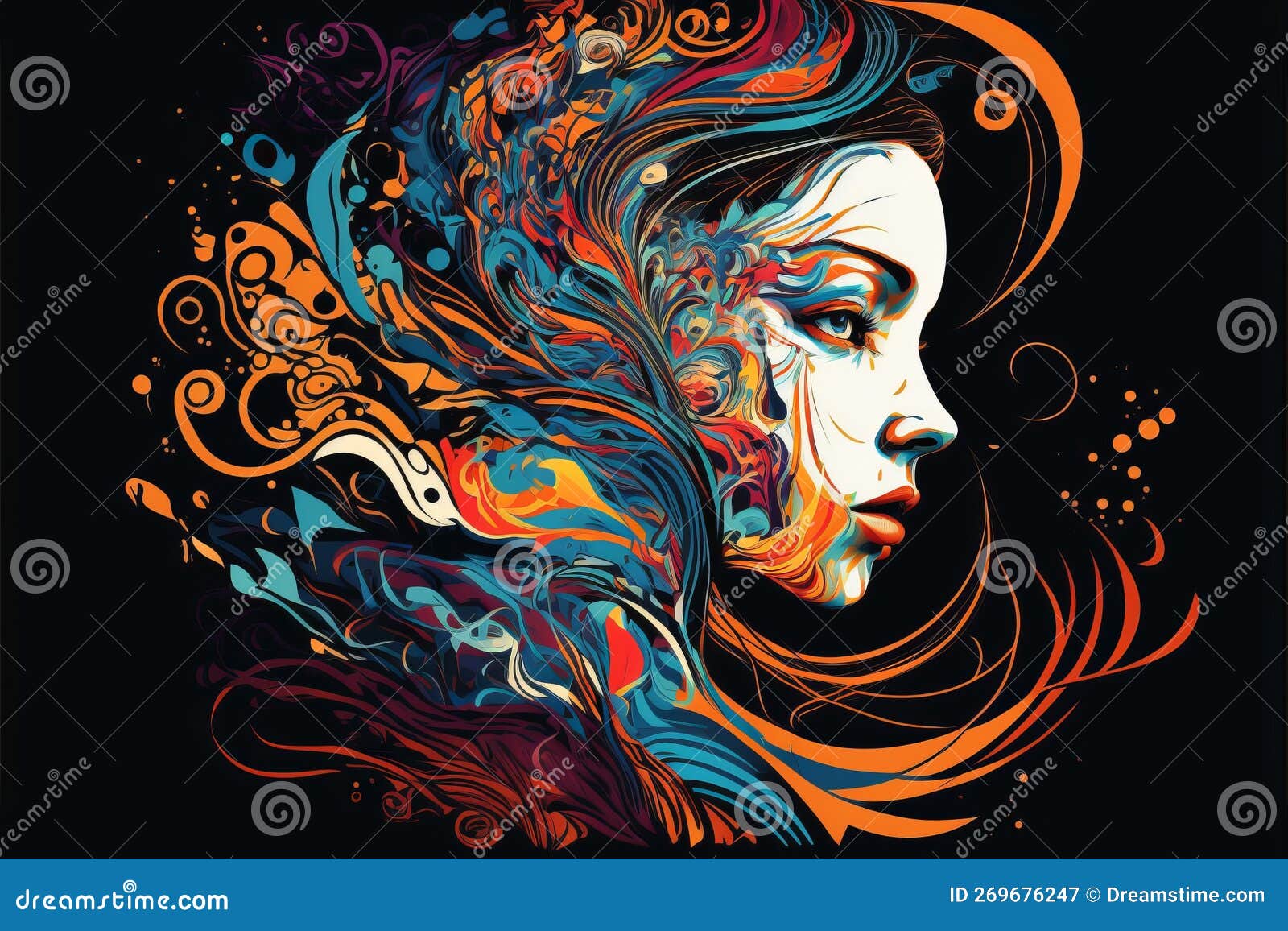Creativity Abstract Art (generative AI) Stock Illustration ...