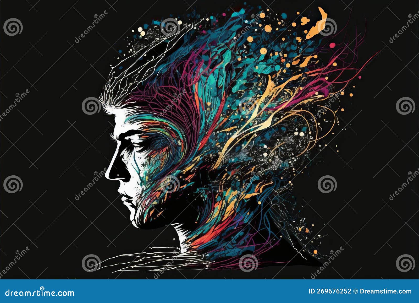 Creativity Abstract Art (generative AI) Stock Illustration ...