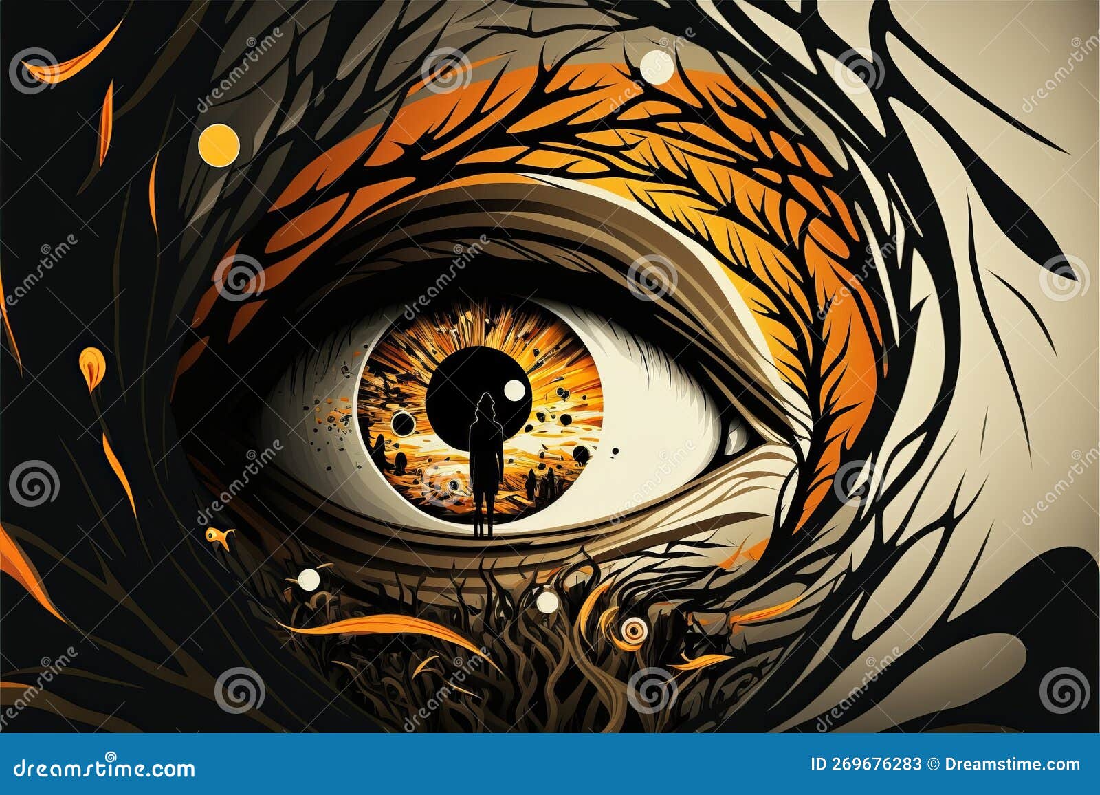 Curiosity Abstract Art (generative AI) Stock Illustration ...