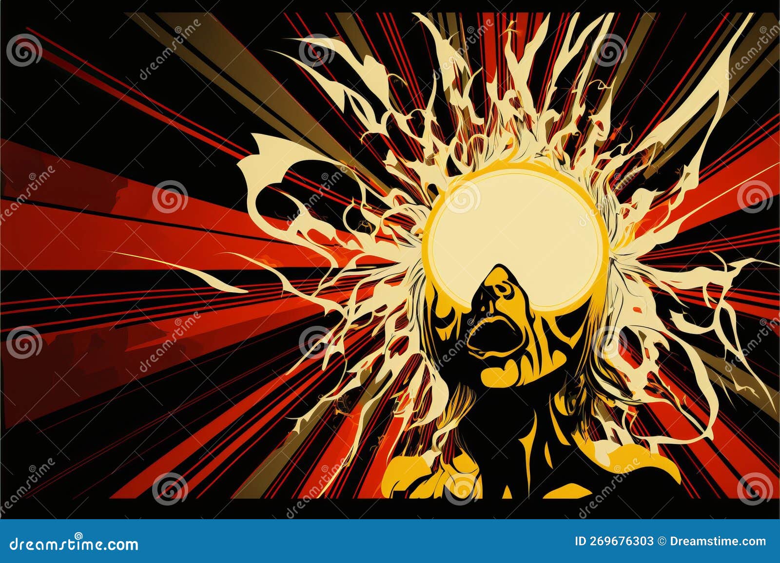 Determination Abstract Art (generative AI) Stock Illustration ...