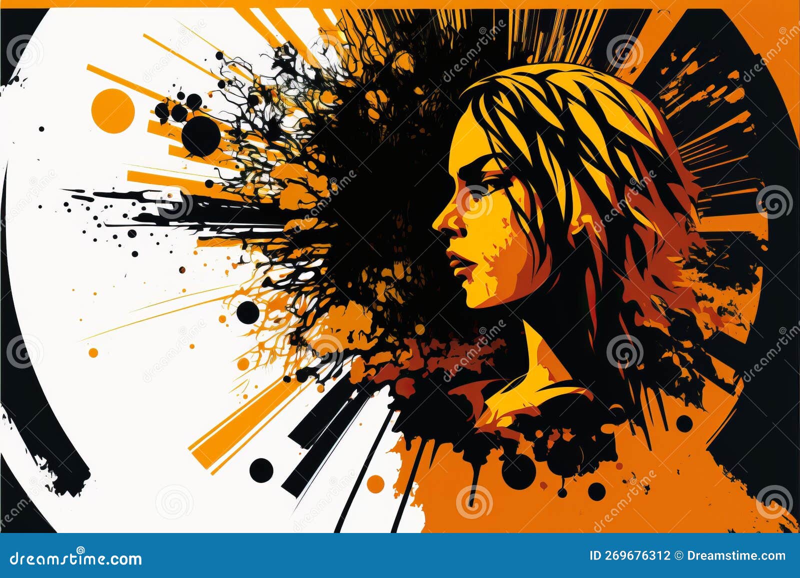 Determination Abstract Art (generative AI) Stock Illustration ...