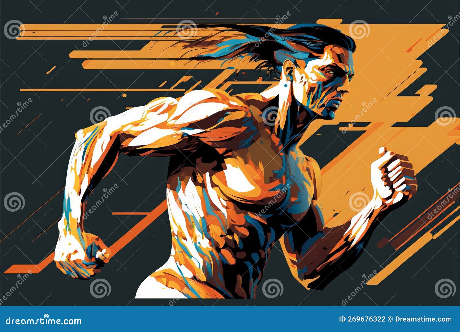 Determination Abstract Art (generative AI) Stock Illustration ...
