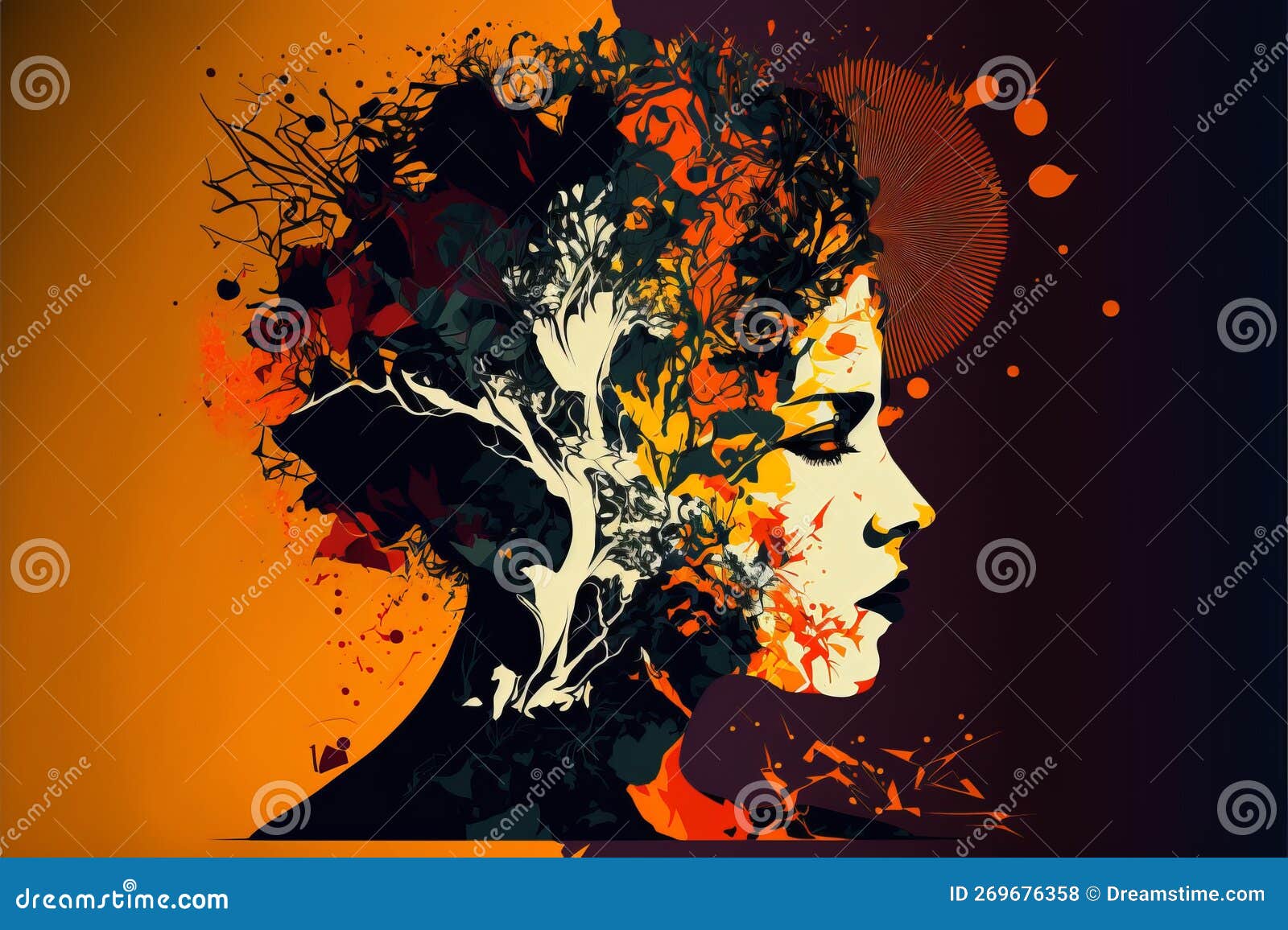 Emotional Intelligence Abstract Art (generative AI) Stock Illustration ...