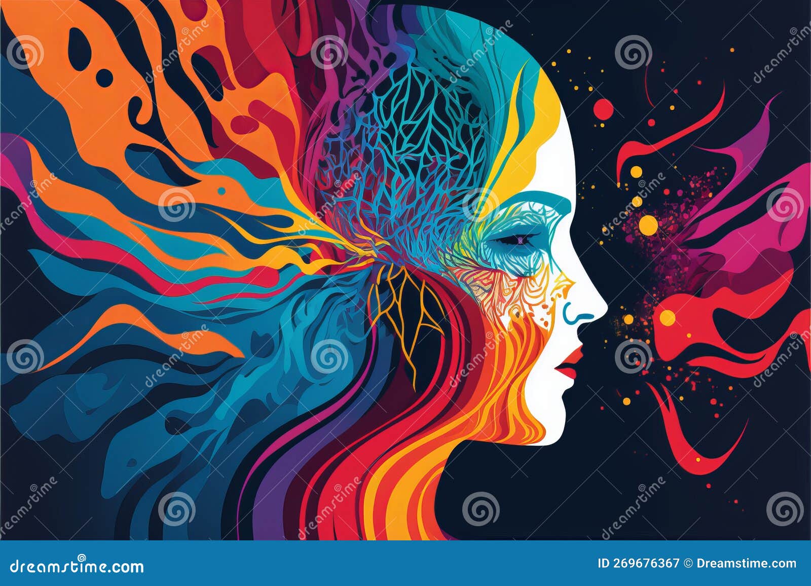 Emotional Intelligence Abstract Art (generative AI) Stock Illustration ...