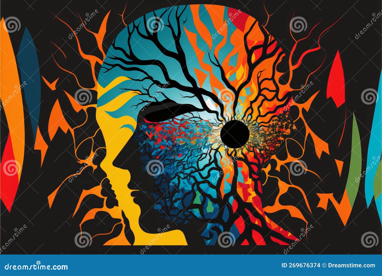 Emotional Intelligence Abstract Art (generative AI) Stock Illustration ...