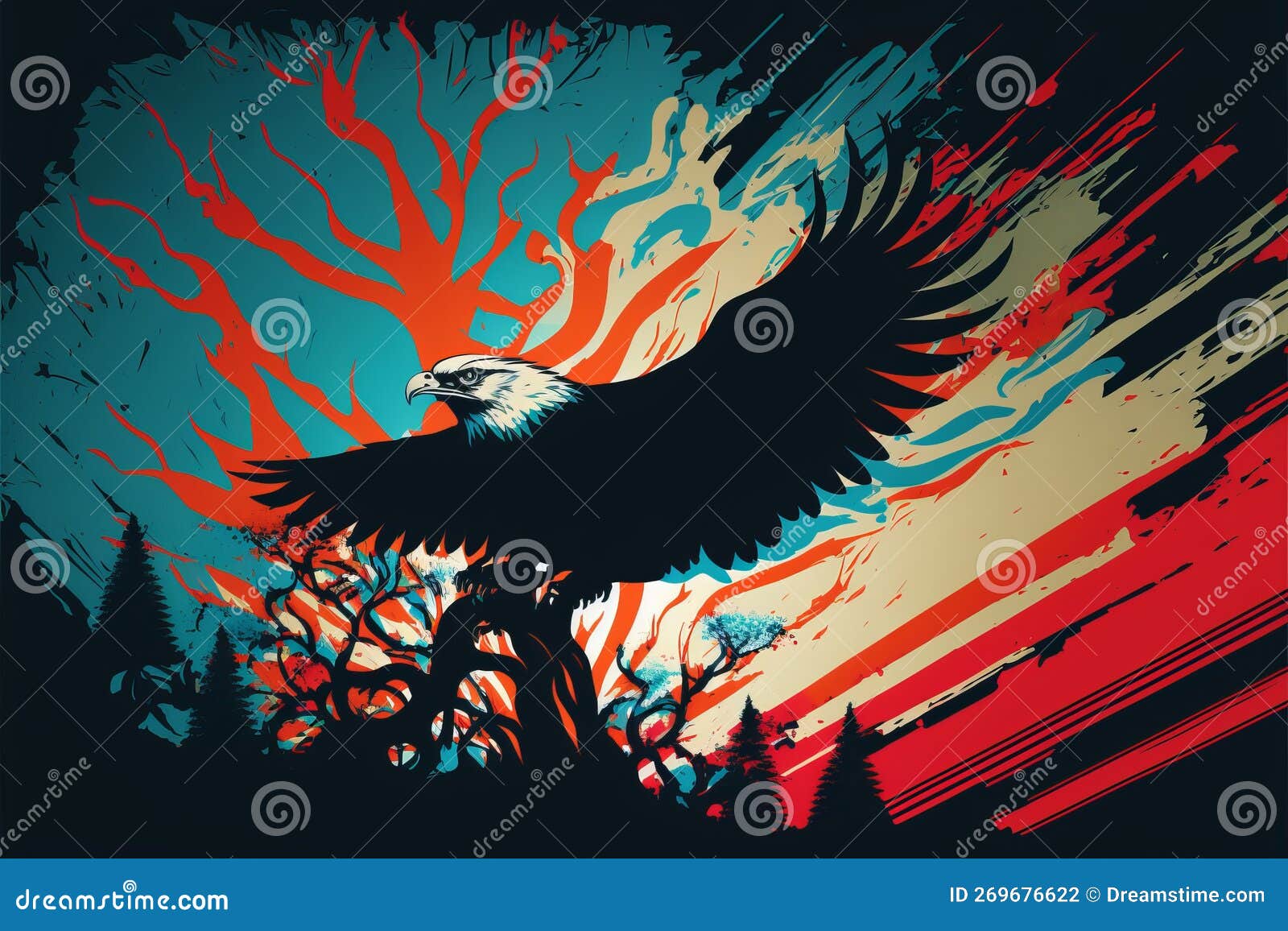 Freedom Abstract Art (generative AI) Stock Illustration - Illustration ...