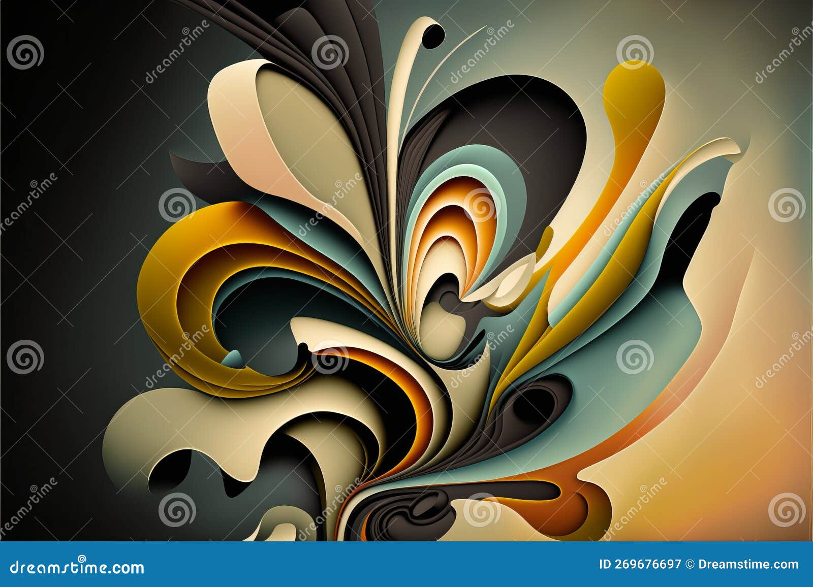 Graciousness Abstract Art (generative AI) Stock Illustration ...