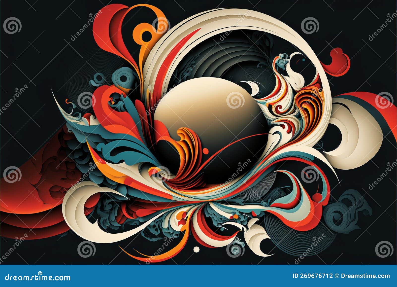 Graciousness Abstract Art (generative AI) Stock Illustration ...