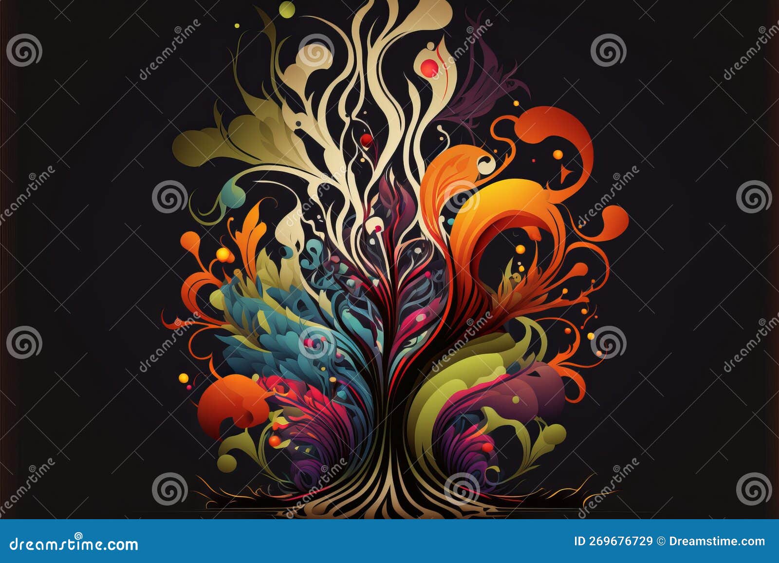 Growth Abstract Art (generative AI) Stock Illustration - Illustration ...