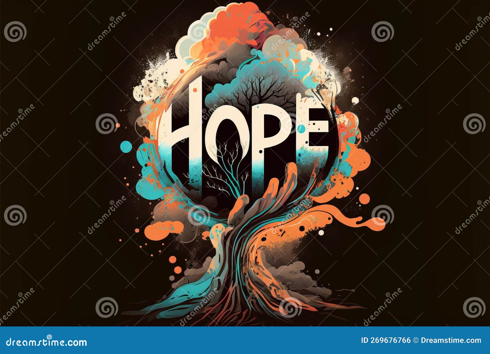 Hope Abstract Art (generative AI) Stock Illustration - Illustration of ...