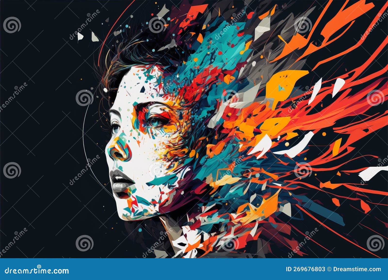 Imagination Abstract Art (generative AI) Stock Illustration ...
