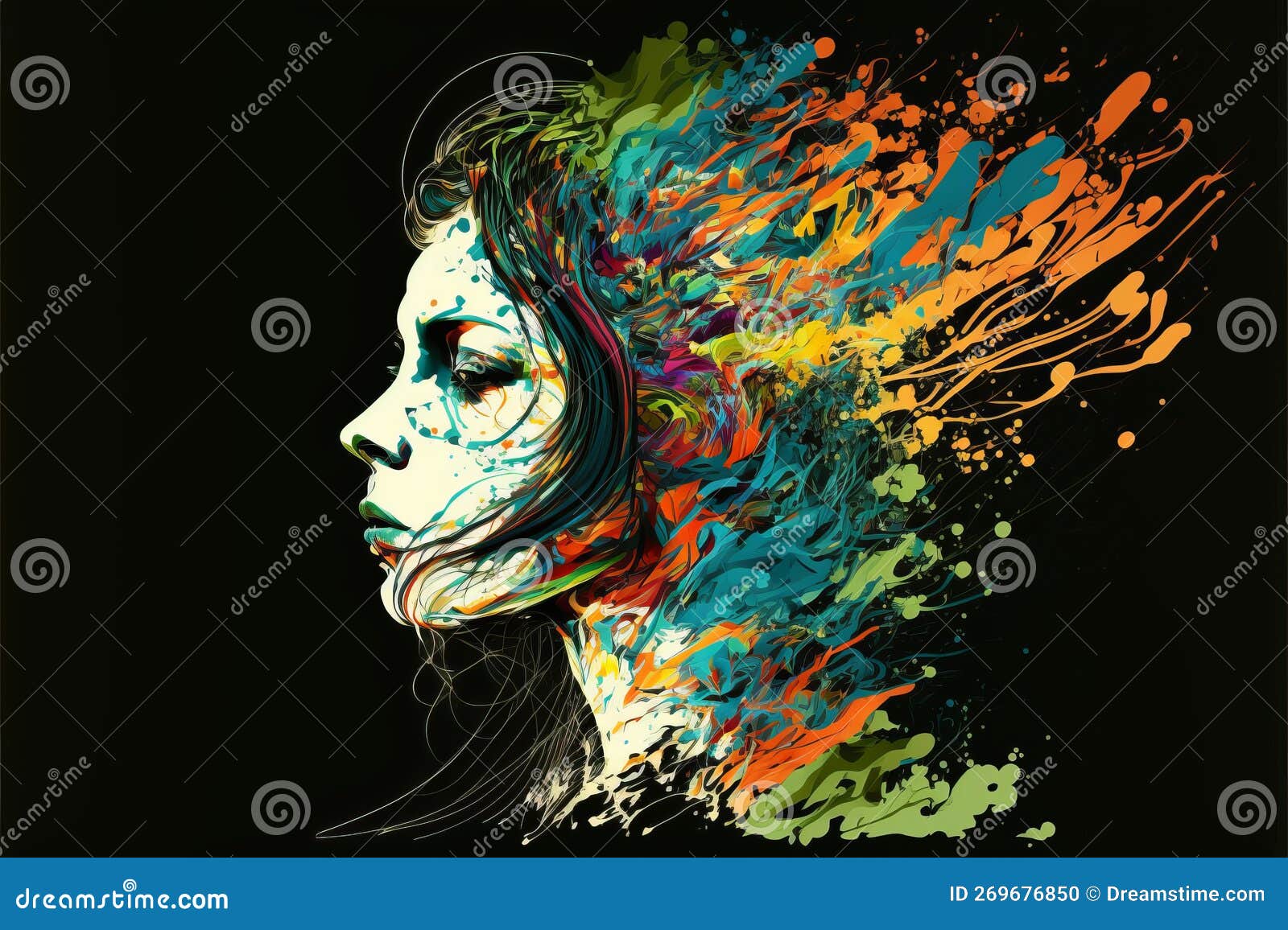 Inspiration Abstract Art (generative AI) Stock Illustration ...