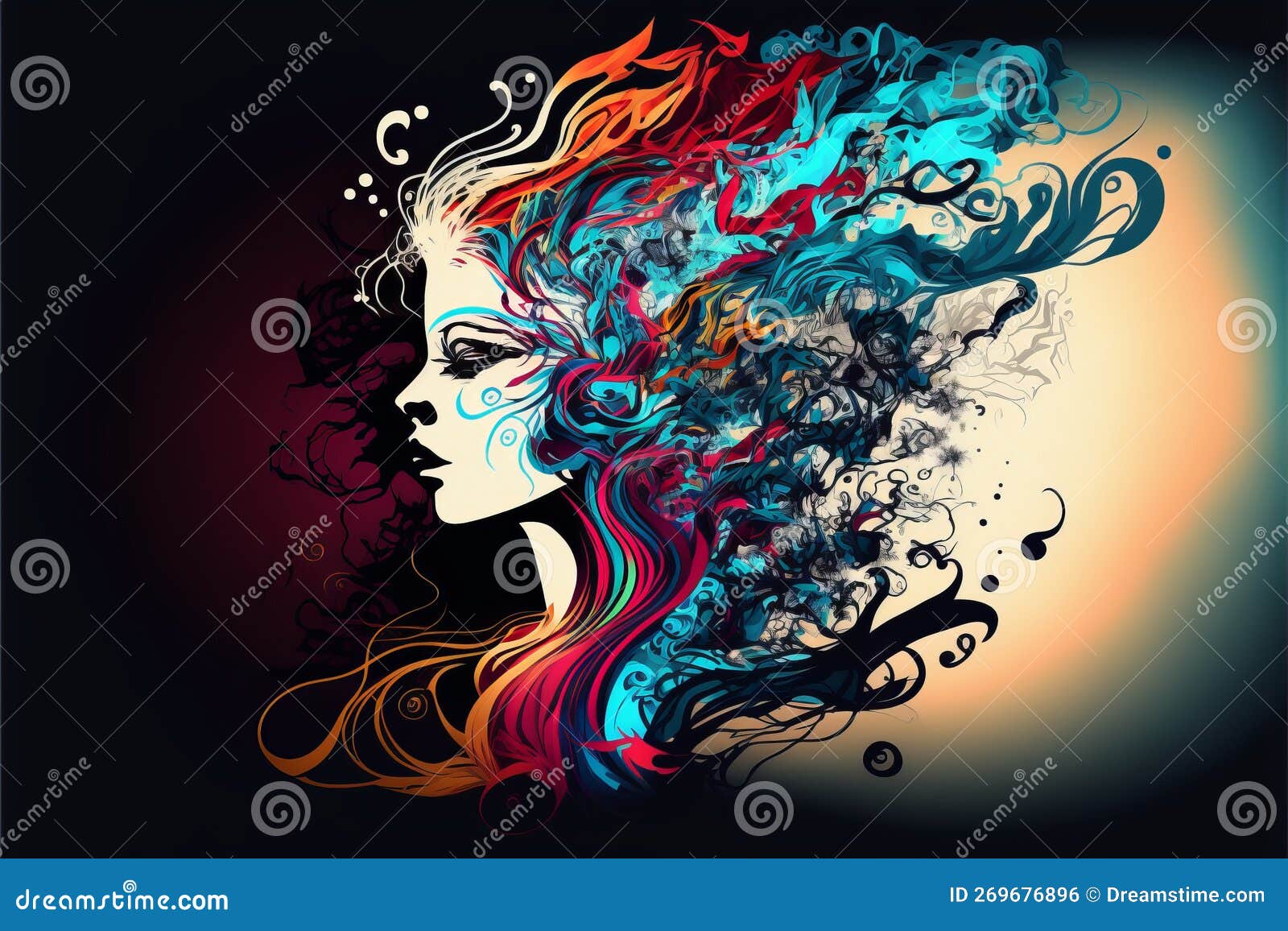 Intuition Abstract Art (generative AI) Stock Illustration ...