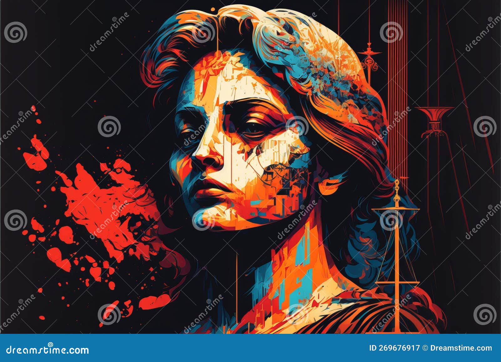 Justice Abstract Art (generative AI) Stock Illustration - Illustration ...