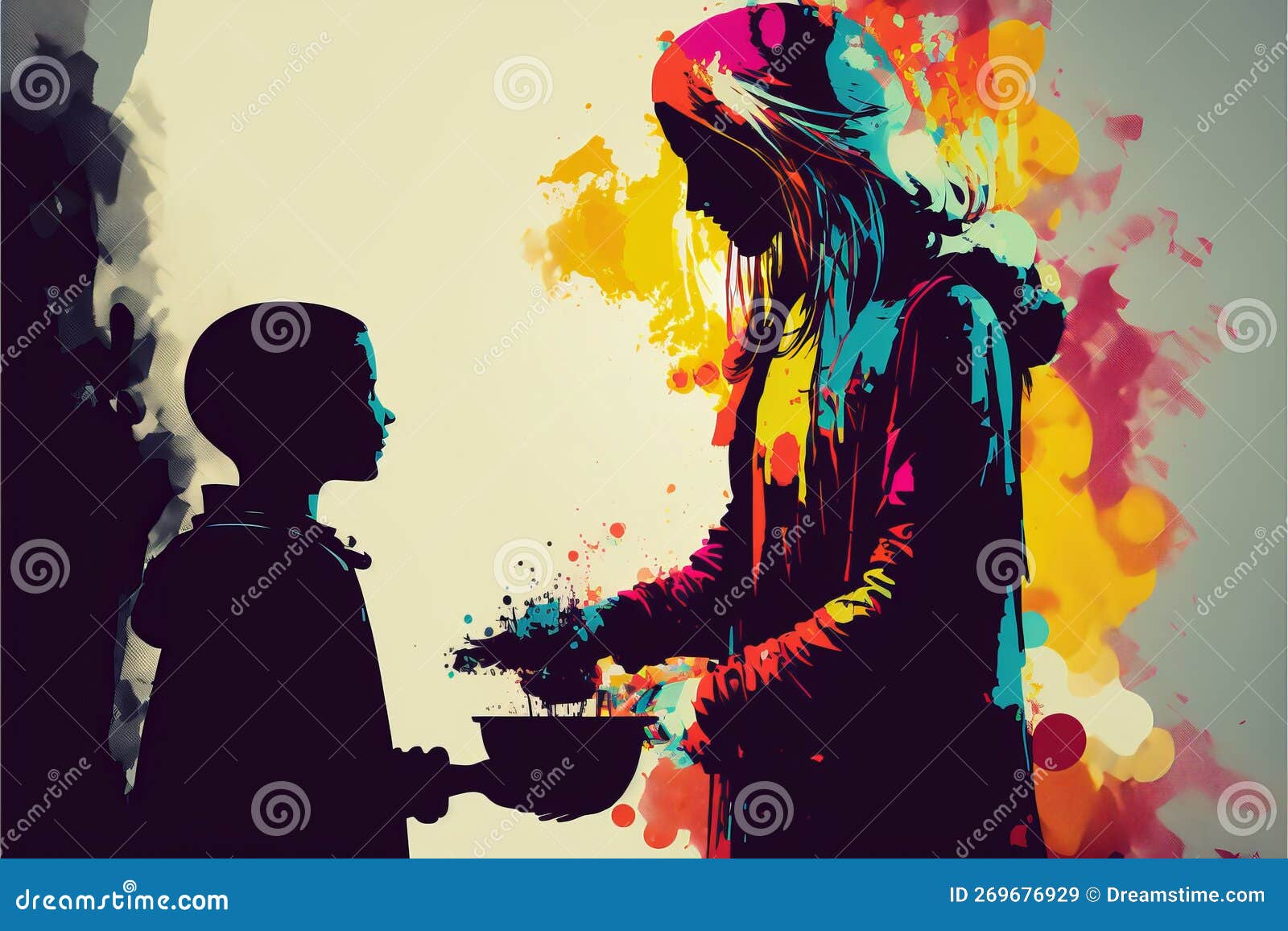 Kindness Abstract Art (generative AI) Stock Illustration - Illustration ...